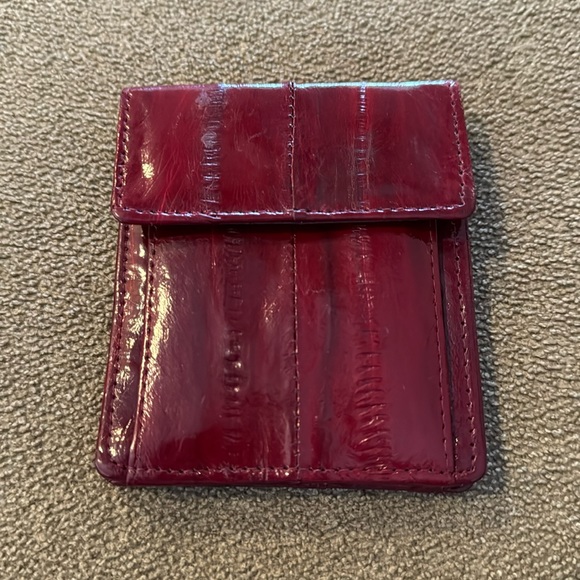 Lee Sands | Bags | Lee Sands Mens Bifold Red Eel Skin Wallet Td | Poshmark